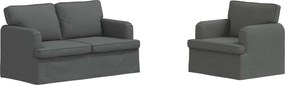 Set pohovek 2 ks Tmavě šedá textil 3407517