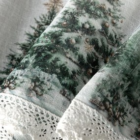 KRÁTKÁ VÁNOČNÍ ZÁCLONA NA PÁSCE XMAS9 150X30 CM VZOROVANÁ