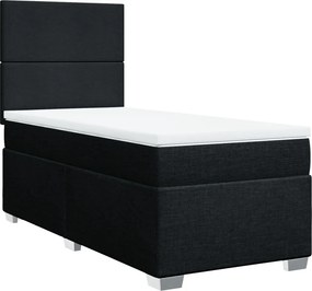 Box spring postel s matrací černá 90x190 cm textil 3290338
