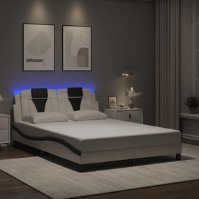 Rám postele Viana s LED bez matrace bílý a černý 140x200 cm 3214028