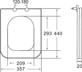 Erga Erga, WC sedátko z duroplastu, série Mery, Toscana, bílá, ERG-V03-ND-SEATSH040-WH