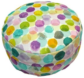 S radostí - vlastní výroba Meditační polštář Puntíky - barevné Velikost: ∅35 x v25 cm