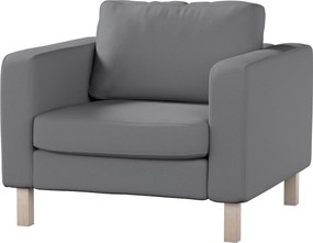 Potah na křeslo IKEA Karlstad, krátký barva šedá látka pletený vzor