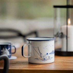 Kastrol Moomins Sailors 1,3l, smalt / bílo-modrý