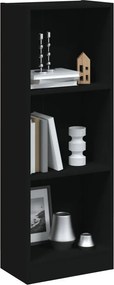 vidaXL 3patrová knihovna 40 x 24 x 108 cm dřevotříska [800828] Barva: Černá