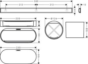 Hansgrohe WallStoris - Sada do koupelny, černá matná 27968670