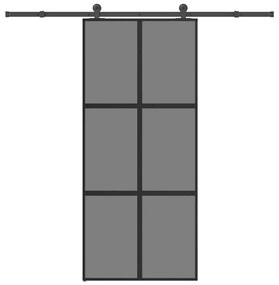 Posuvné dveře s kováním 90x205 cm tvrzeného sklo a hliník 3332987
