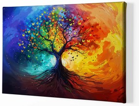 Obraz na plátně - Strom života Motýlí seance FeelHappy.cz Velikost obrazu: 40 x 30 cm