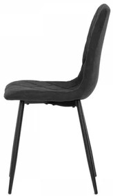 Jídelní židle černá látka, nohy černý kov CT-283 BK2