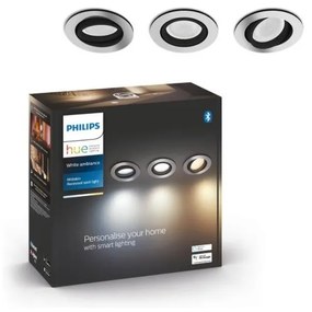 Philips - SADA 3x LED Stmívatelné podhledové svítidlo Hue MILLISKIN 1xGU10/5,7W/230V 2200-6500K