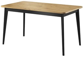 MAXIVA Jídelní stůl rozkládací - NST140, 140/180x80, dub artisan/černá