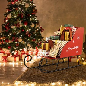 Costway Kovový košík na sáně pro Santa Clause Dárky pro Santa Clause Úložné saně