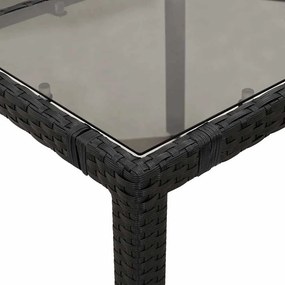 7dílný zahradní bistro set s poduškami černý polyratan 3277138
