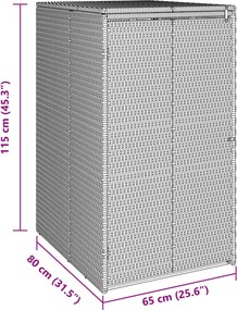 vidaXL Kontejner na odpadky Černá 65 x 80 x 115 cm Polyethylen [42008240]