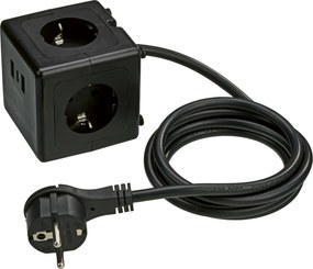 Tronic® Zásuvková kostka s USB porty (černá)