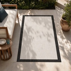 Černo-krémový venkovní koberec NORTHRUGS Panama, 80 x 250 cm