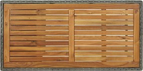 Barový stolek s úložným regálem šedý 120x60x110 cm polyratan 313479