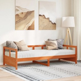 Válenda s matrací voskově hnědá 90 x 200 cm masivní borovice 3321052