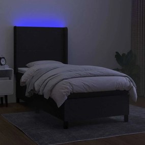 Box spring postel s matrací a LED černá 90x190 cm textil 3138119