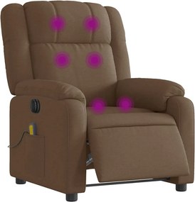 Elektrické masážní polohovací křeslo hnědé textil 3205194