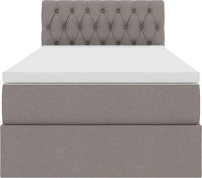 Postel s úložným prostorem a matrací Taupe 90 x 190 cm Samet 3370542