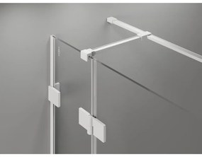 Mexen Lunar T, pravostranný výklopný sprchový kout 125 x 100 cm, 8mm čiré sklo, bílý profil, 834T-125-100-20-00-P