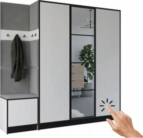 Šatní skříň EDEN 14 bílý + šedý Vzor 1