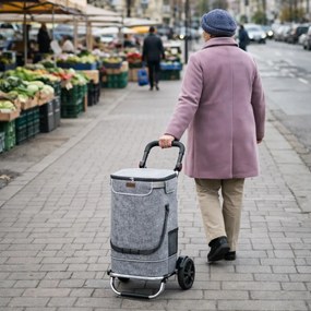 Nákupní taška na kolečkách EASY, 50l, šedá Monzana