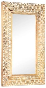 Ručně vyřezávané zrcadlo 80 x 50 x 2,6 cm masivní mangovník 321645