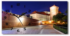 Wallmuralia Skleněné hodiny na stěnu tiché Krakov Polsko 60x30 cm