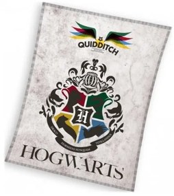 CARBOTEX - Fleecová deka Harry Potter - Hogwarts - erb čarodějnické školy v Bradavicích / 130 x 170 cm