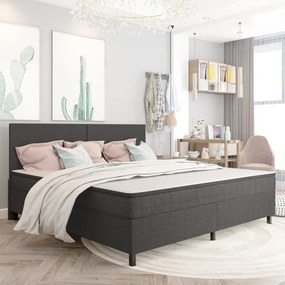 Postel boxspring tmavě šedá textil 200 x 200 cm 3054793