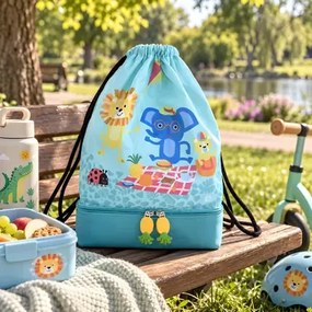 Iris Barcelona Dětský termovak na svačinu Funny Jungle mentolová / Ter