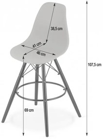 Set tří jídelních židlí LAMAL - bílé (hnědé nohy) 3ks