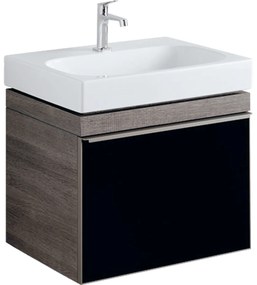 Geberit Citterio - Skříňka pod umyvadlo 600 mm, lesklá černá/šedohnědý dub 500.556.JJ.1