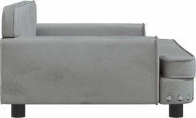 Pelíšek pro psy světle šedý 90 x 53 x 30 cm samet 171869