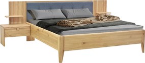 XXXLutz POSTEL S NOČNÍMI STOLKY, 180/200 cm, antracitová, divoký dub Linea Natura - Postele s nočními stolky - 002748013101