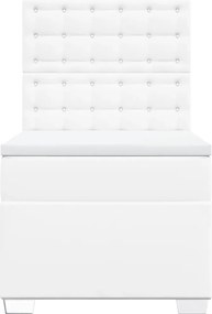 Box spring postel s matrací bílá 90x190 cm umělá kůže 3290701