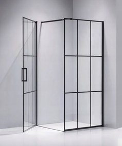 BPS-koupelny Čtvercový sprchový kout HYD-SK13B 90x90 černá/transparent - bez vaničky