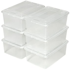 Tectake Úložné boxy plastové krabice sada 6 dílná