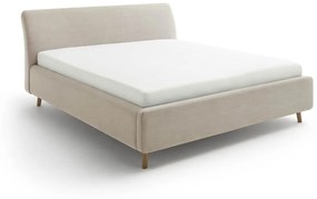 Čalouněná postel lemina s úložným prostorem 160 x 200 cm béžová MUZZA