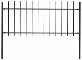 Zahradní plot Woerden s kopím nahoře ocelový 170 x 80 cm černý 144924