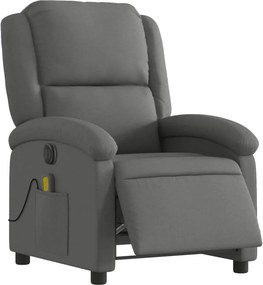 Elektrické masážní polohovací křeslo tmavě šedé textil 3204153
