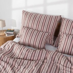 Flanelové povlečení Bordové proužky Velikost: atypický 200 x 200 + 2 x 70 x 90