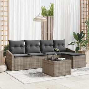 Set pohovek 6 ks Šedá polyratan 3346689