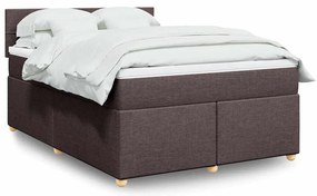 Box spring postel s matrací tmavě hnědá 140x190 cm textil 3286678