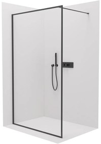 Cerano Moreli, sprchová zástěna 80x200 cm, 8mm čiré sklo, černý profil, CER-CER-417605