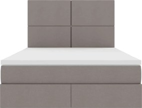 Postel s úložným prostorem a matrací Taupe 140 x 200 cm textil 3371724