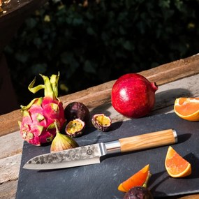 Forged Olive Nůž Santoku, ruční kování, 14 cm