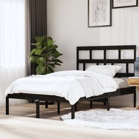Rám postele černý masivní borovice 140 x 200 cm,  3101222 HangarStore.cz